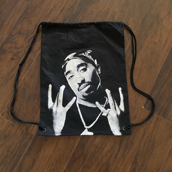 Handmade | Accessories | New Tupac Wests Side Drawstrings Backpack Bag ...